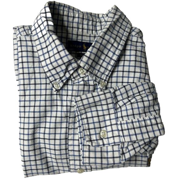Lauren Ralph Lauren | Shirts | Ralph Lauren L Mens Classic Fit Check Blue Button Up Long Slv ...